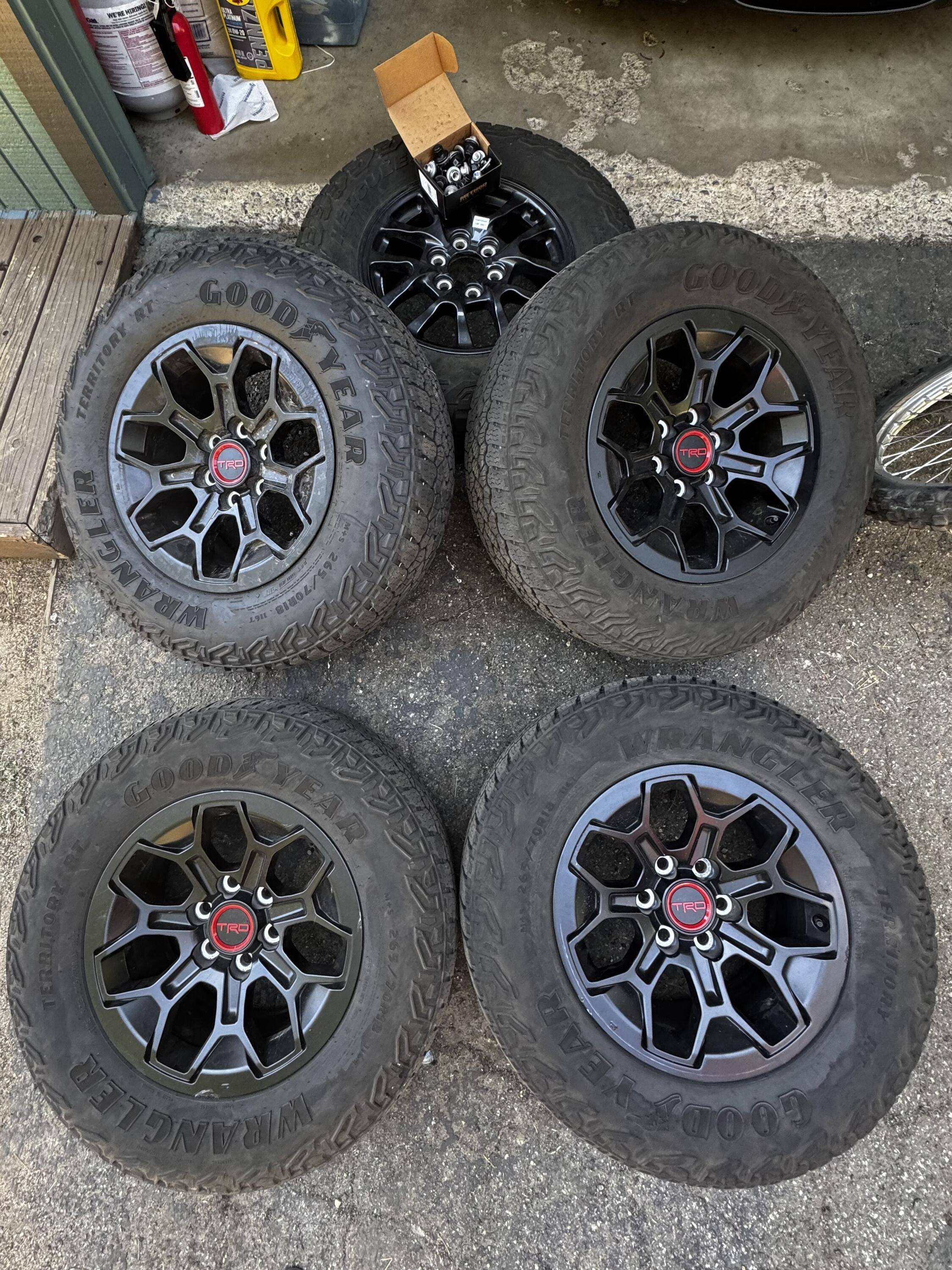 California - TRD Pro wheels, tires, tmps, lug nuts, and full size spare ...