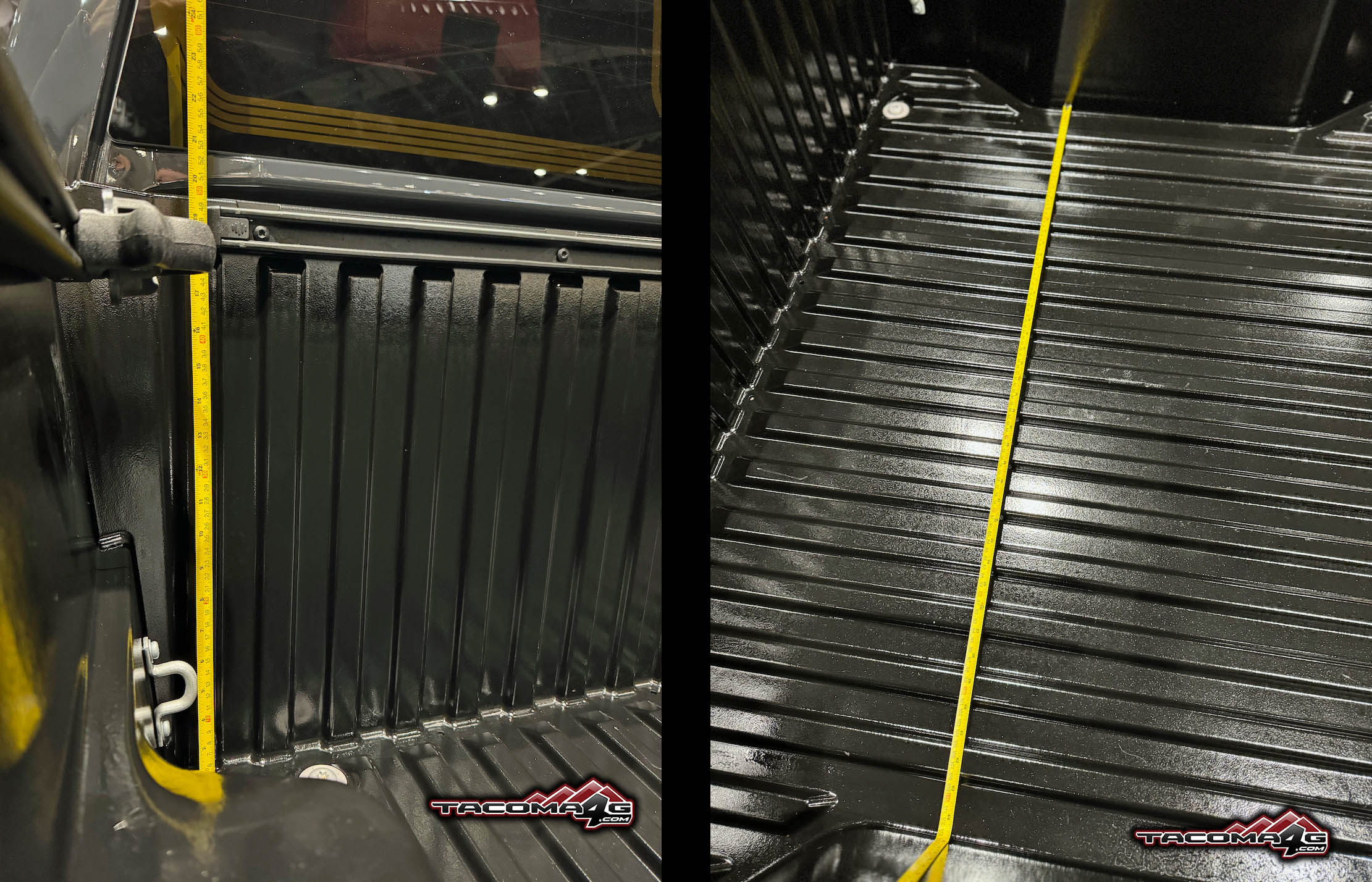 Measured dimensions of 5' foot short bed interior on 2024 Tacoma | 2024 ...